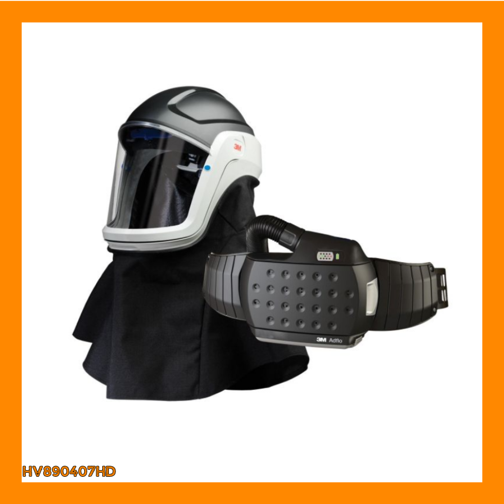 3M - M-SERIES FLIP-UP FACE SHIELD & SAFETY HELMET M-407 (W/ HD ADFLO P ...