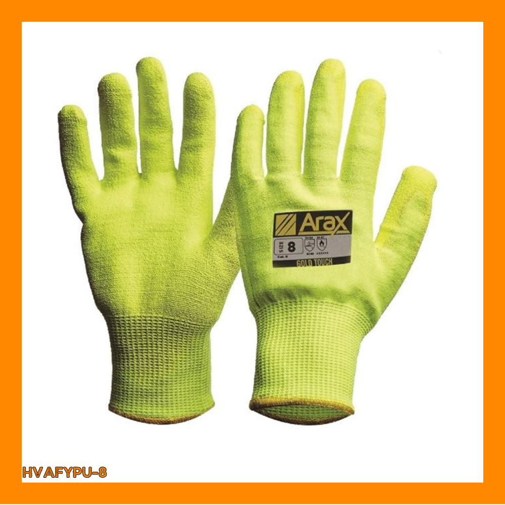 PRO SAFETY - ARAX GOLD HI VIS CUT SAFE GLOVES – HVWH